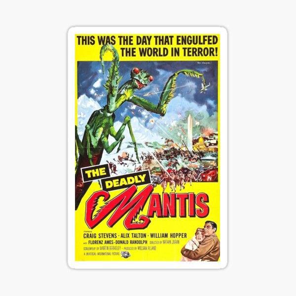 "Retro Horror movie The Deadly Mantis " Sticker for Sale by beachcamper ...