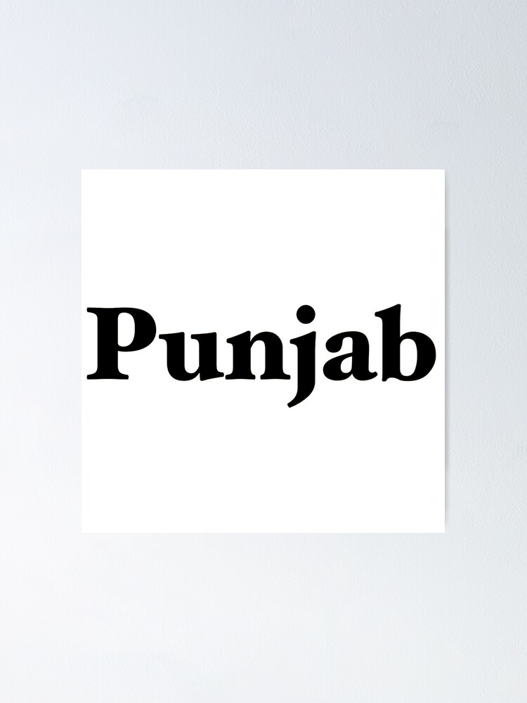 "Punjab written in black letters with white background " Poster for ...