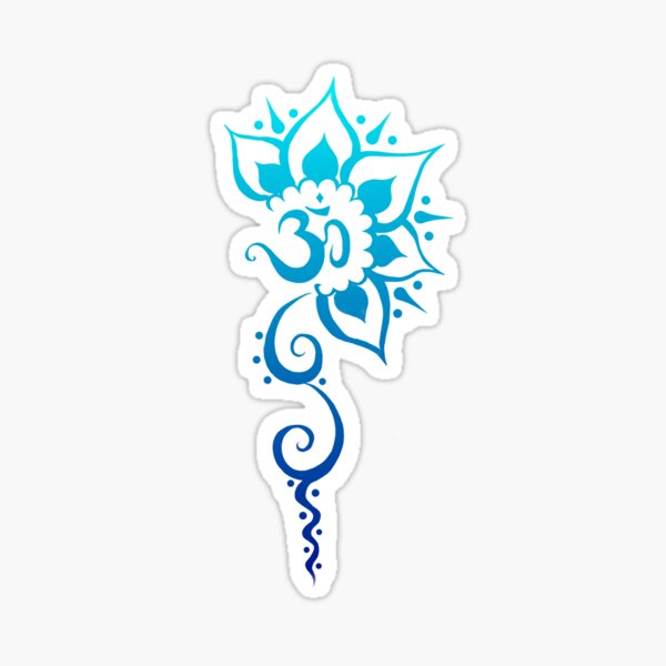 "Rising Om - Blue Fade" Sticker for Sale by ArtByDrax | Redbubble