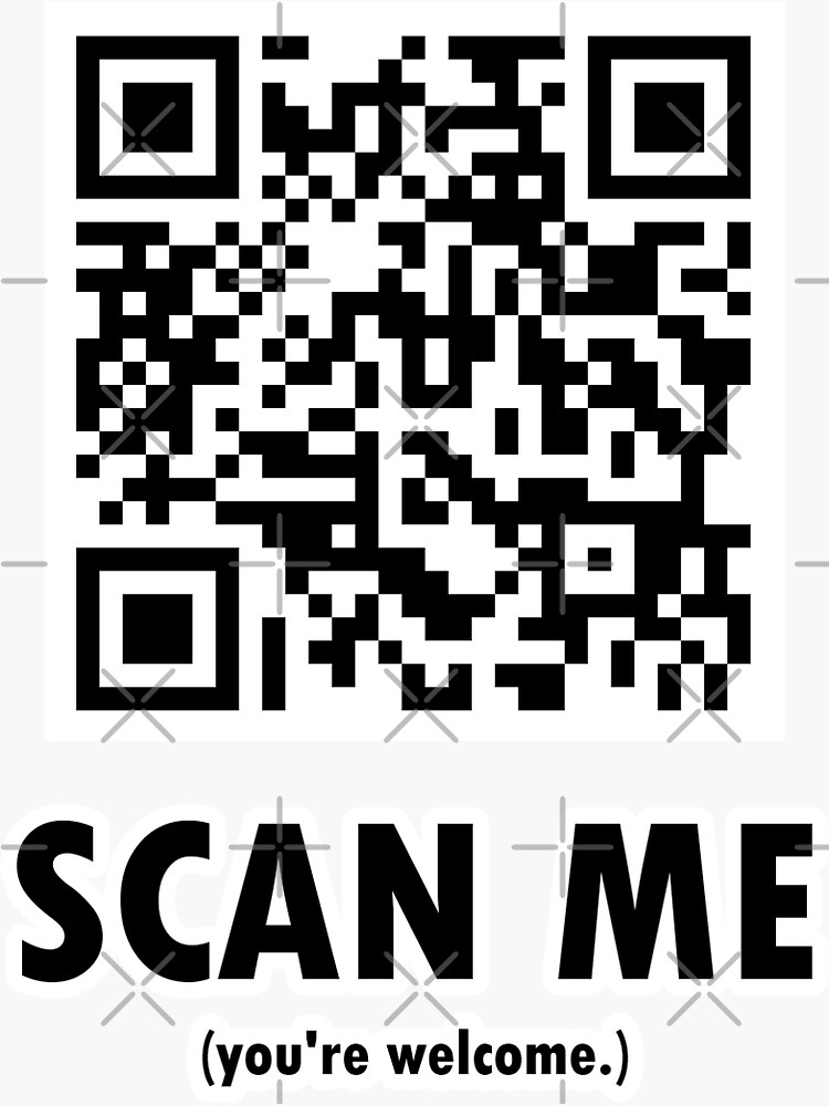 "SCAN ME QR Code - Rick Roll" Sticker for Sale by Pandappuccino | Redbubble