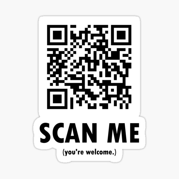 "SCAN ME QR Code - Rick Roll" Sticker for Sale by Pandappuccino | Redbubble