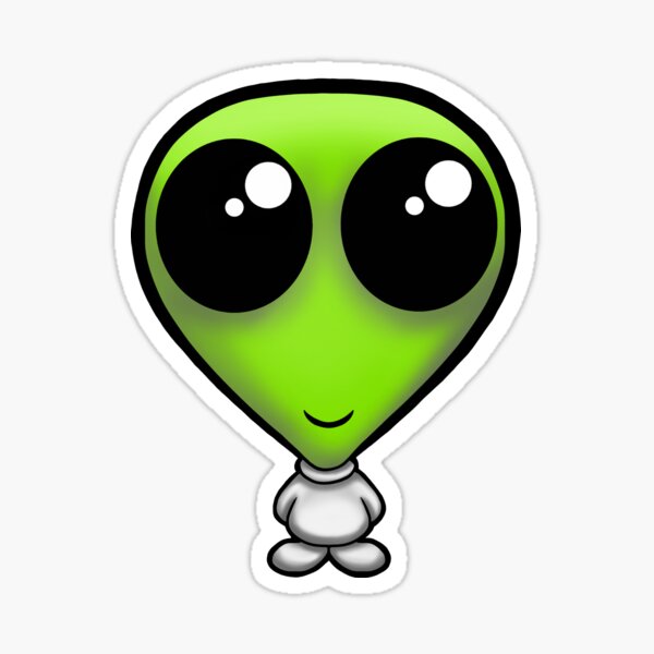 "Cute Little Alien - fun design" Sticker for Sale by MrAJD | Redbubble