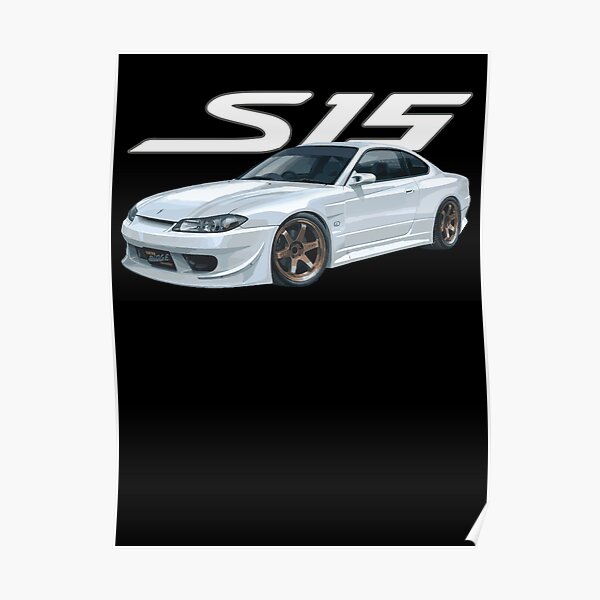 "Vetex Body kit S15 SILVIA spec r Volk Rays TE37 Stance" Poster by ...