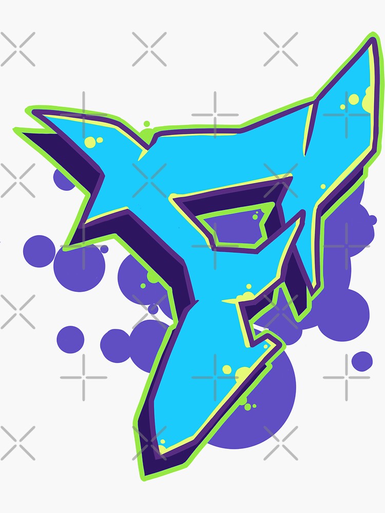 "Letter F - Graffiti Street Art Style Blue" Sticker for Sale by ...
