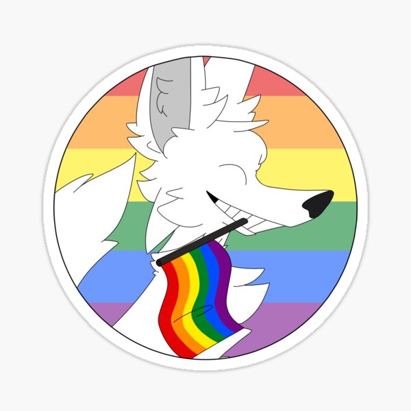 "Cartoon Furry Gay Pride Design" Sticker by RAWRZartz | Redbubble