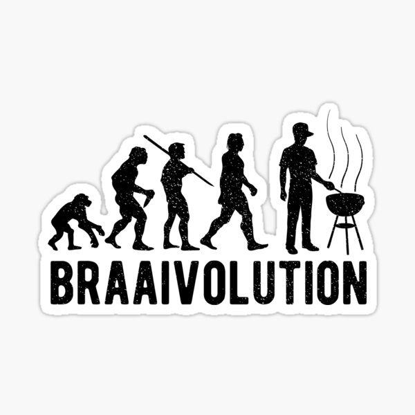 "Braai Evolution Grill Expert Funny Family BBQ" Sticker for Sale by ...