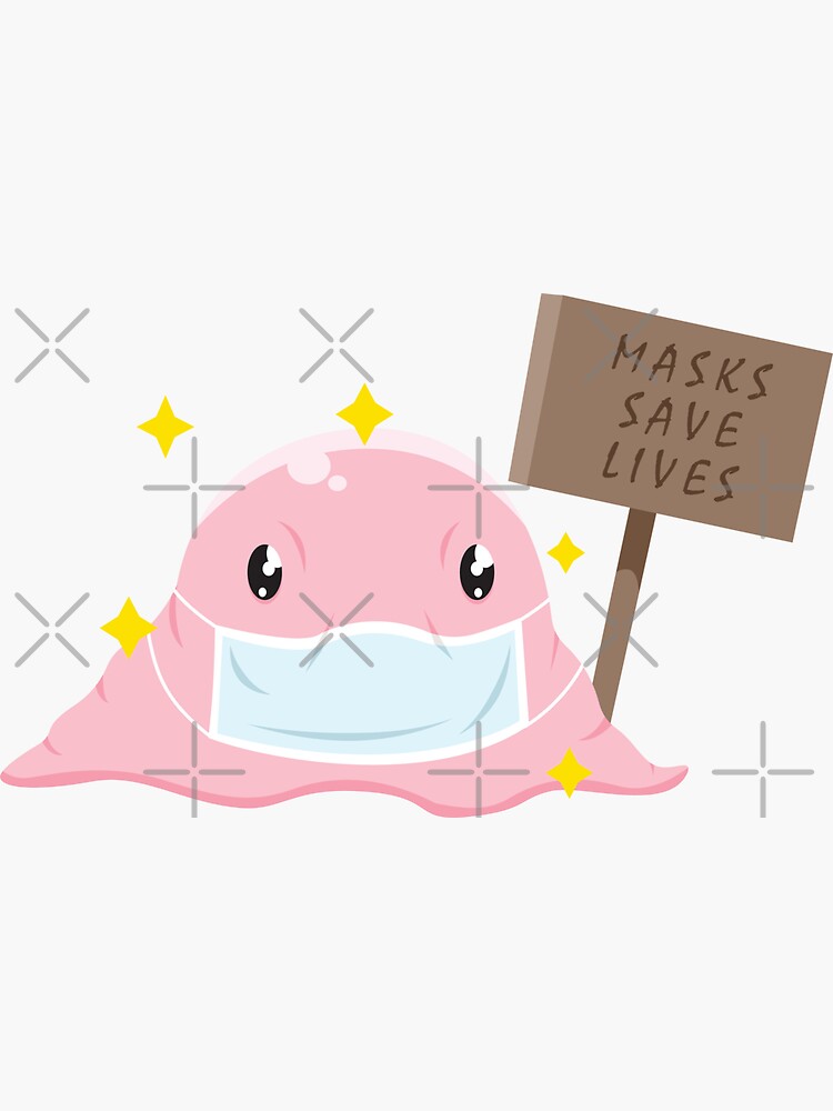 "Blobfish Likes Masks" Sticker for Sale by TheArtArmature | Redbubble