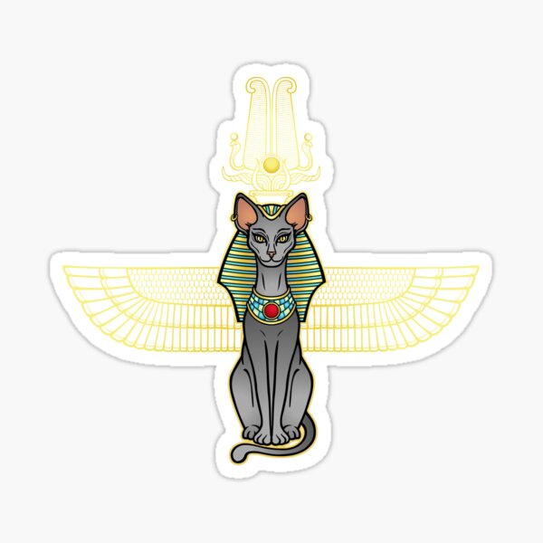"Animation color portrait Ancient Egyptian goddess Bastet (Bast ...