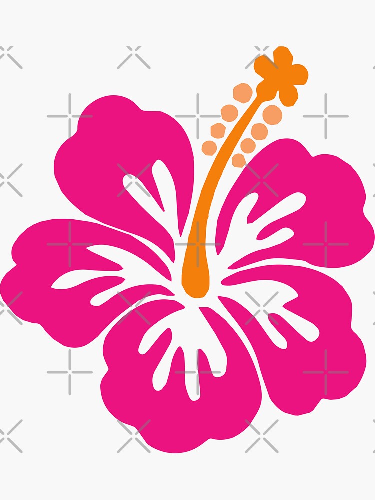 "HIBISCUS FLOWER HAWAIIAN FLOWER" Sticker for Sale by nine seven ...