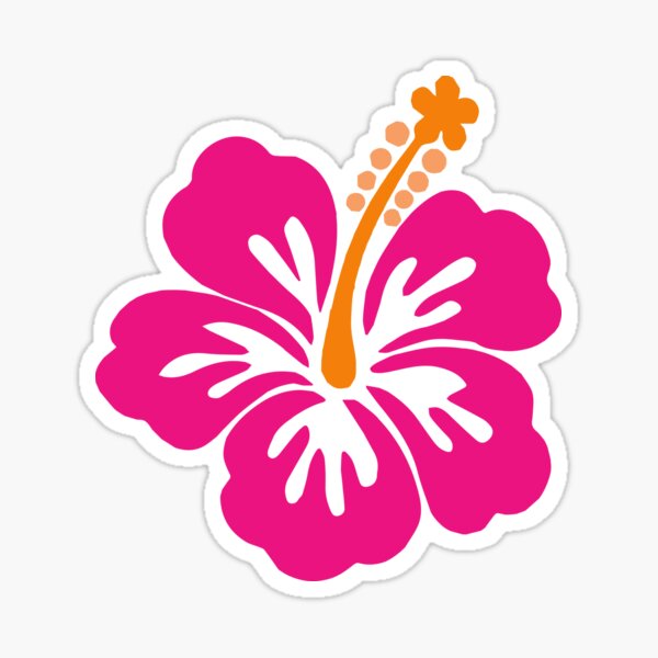 "HIBISCUS FLOWER HAWAIIAN FLOWER" Sticker for Sale by pixlobby | Redbubble