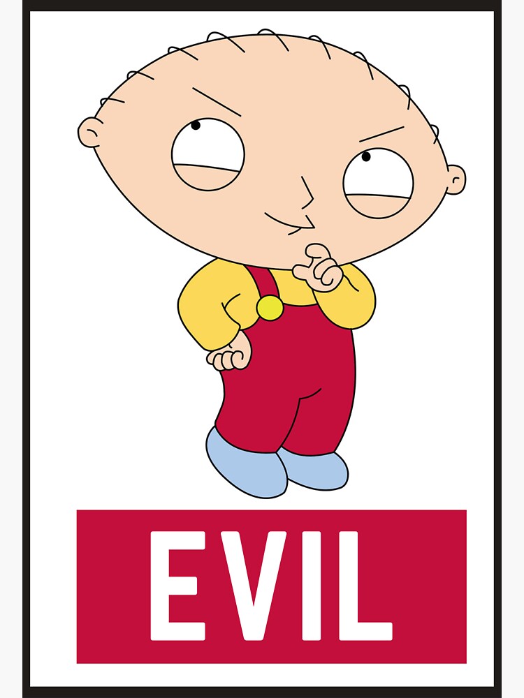 "Evil Stewie" Sticker for Sale by avocadissimo | Redbubble