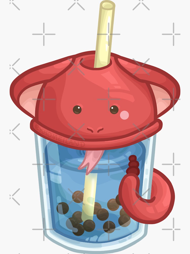 "Boba Tea Chinese Zodiac Sign Snake Character" Sticker for Sale by ...