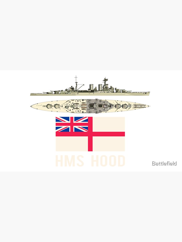 "HMS Hood British Battleship Diagram Navy Flag Gift" Cap for Sale by ...