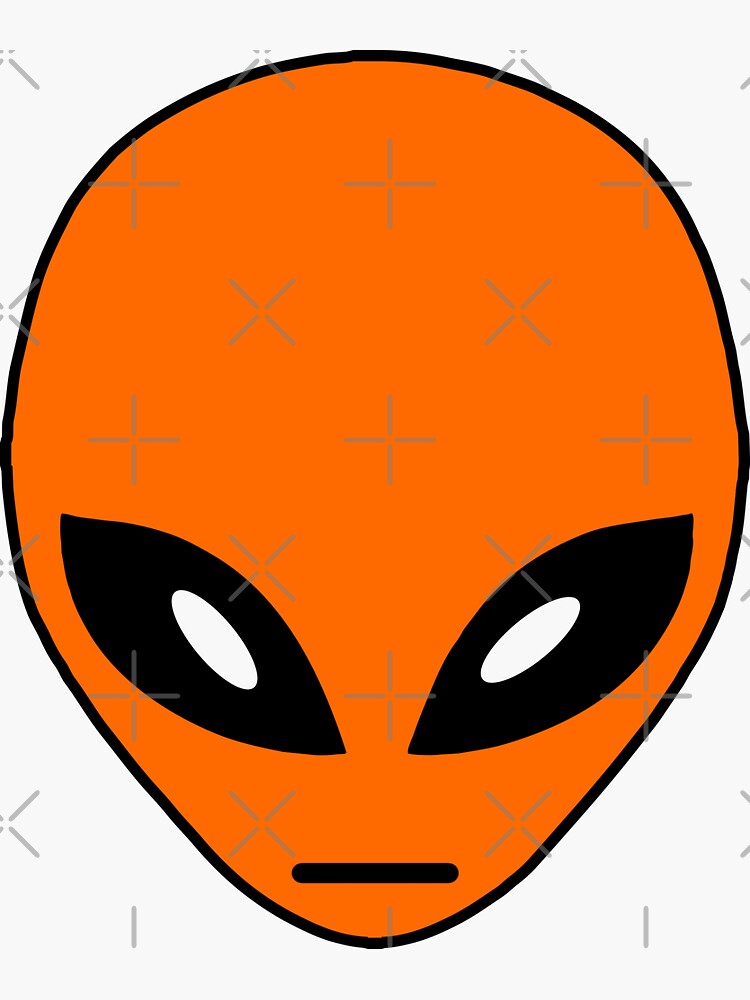 "Orange Alien Face" Sticker for Sale by Abde32 | Redbubble