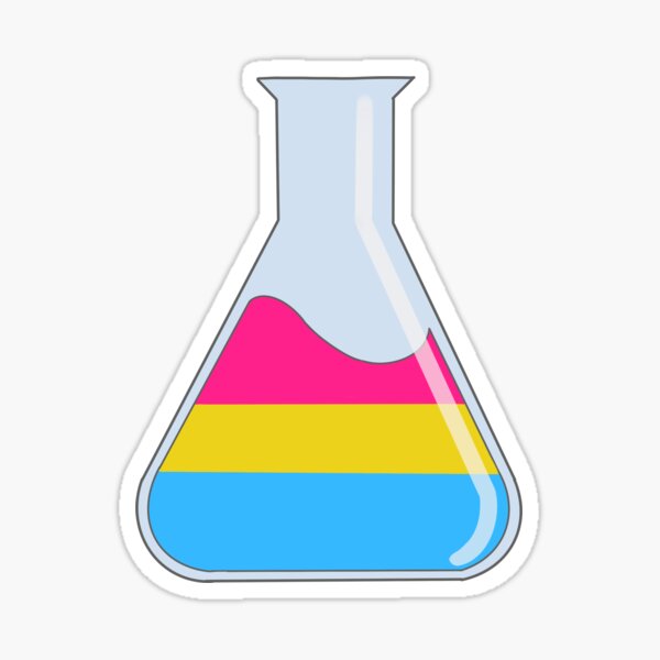 "Pan Erlenmeyer Flask" Sticker for Sale by clumsyscience | Redbubble