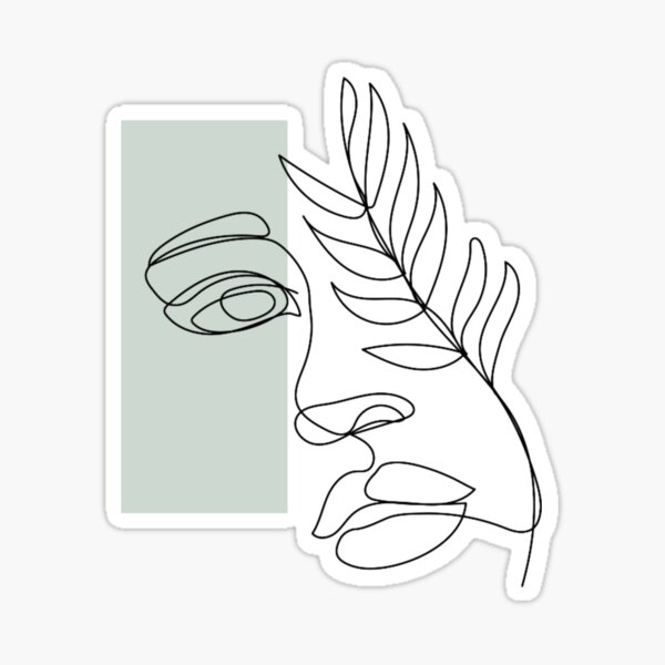 "Aesthetic Line art illustration" Sticker by Vaishnaviart91 | Redbubble