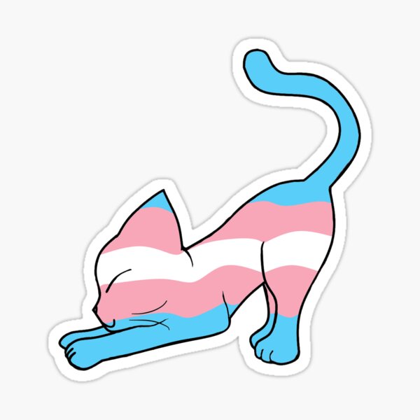 "Pride Cats - Transgender Flag Kitty" Sticker for Sale by Eve-aCatty ...