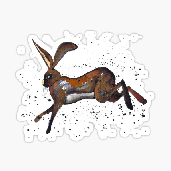 "RUNNING HARE" Sticker for Sale by dbarker | Redbubble