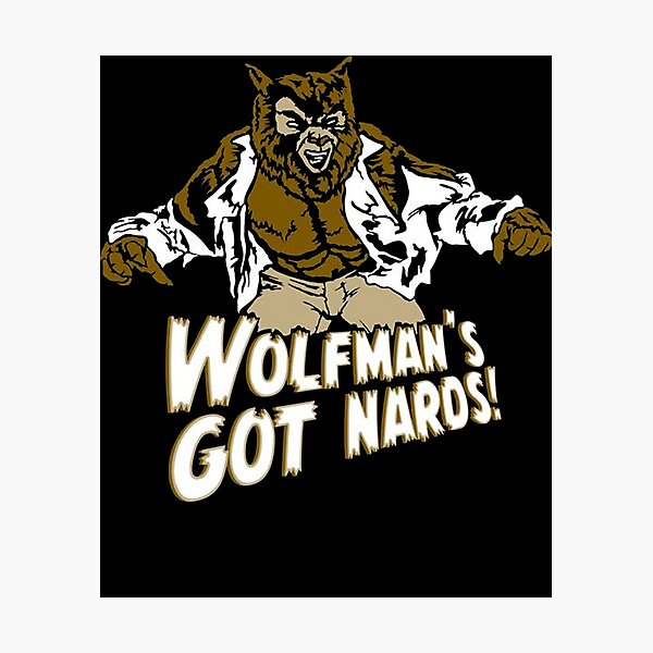 Lámina fotográfica «586 Wolfman tiene nardos monstruo divertido 80 película de terror lobo de ...