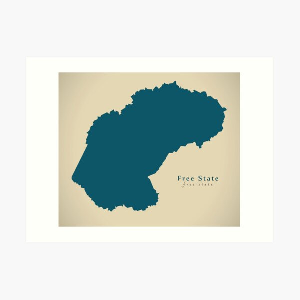 "Modern Map - Free State province map South Africa ZA" Art Print for ...