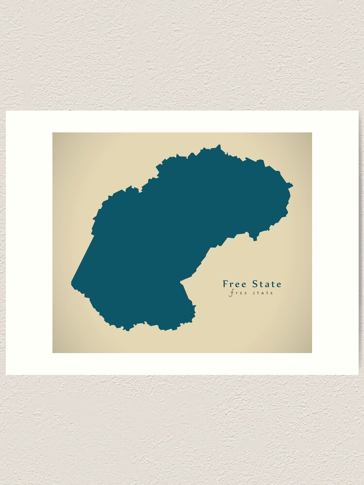 "Modern Map - Free State province map South Africa ZA" Art Print for ...