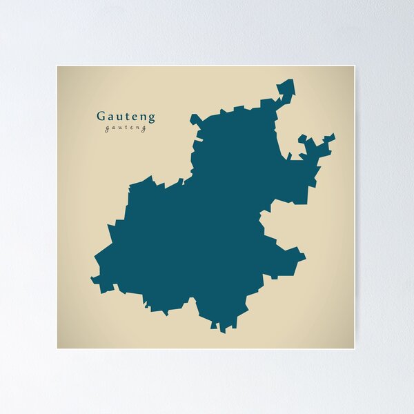 "Modern Map - Gauteng province map South Africa ZA" Poster for Sale by ...