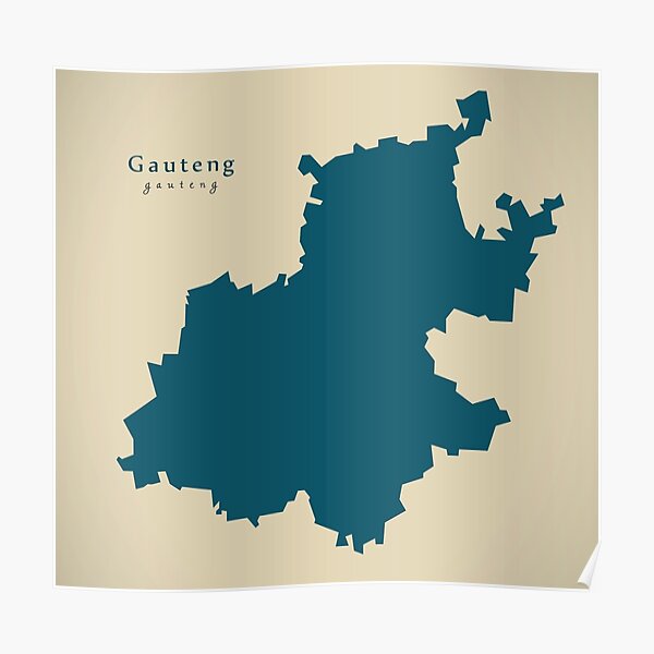 "Modern Map - Gauteng province map South Africa ZA" Poster for Sale by ...