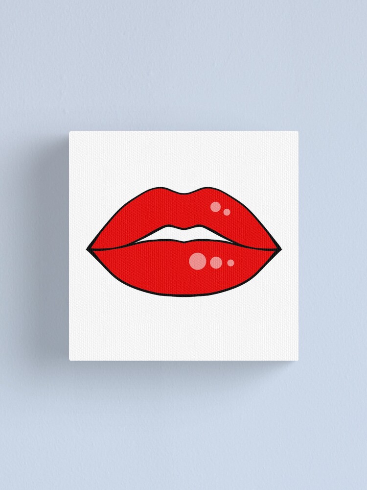 "Cartoon comic book lips red" Canvas Print for Sale by ArtfulBonBon ...