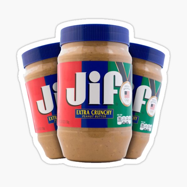 "JIF Extra knusprige Erdnussbutter" Sticker von finikolo | Redbubble