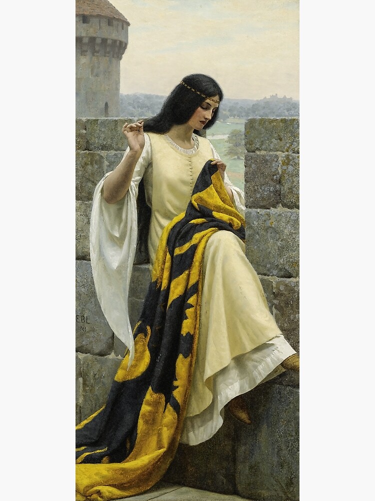"Stitching the Standard by Edmund Leighton" Poster by OrcaArtGallery ...