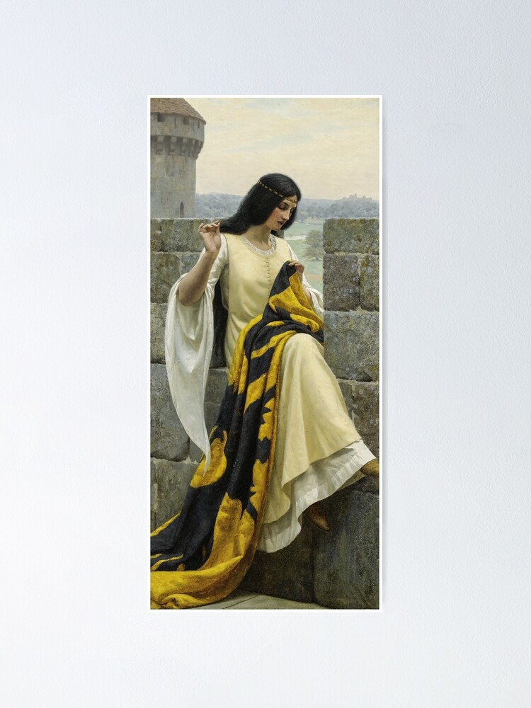 "Stitching the Standard by Edmund Leighton" Poster by OrcaArtGallery ...