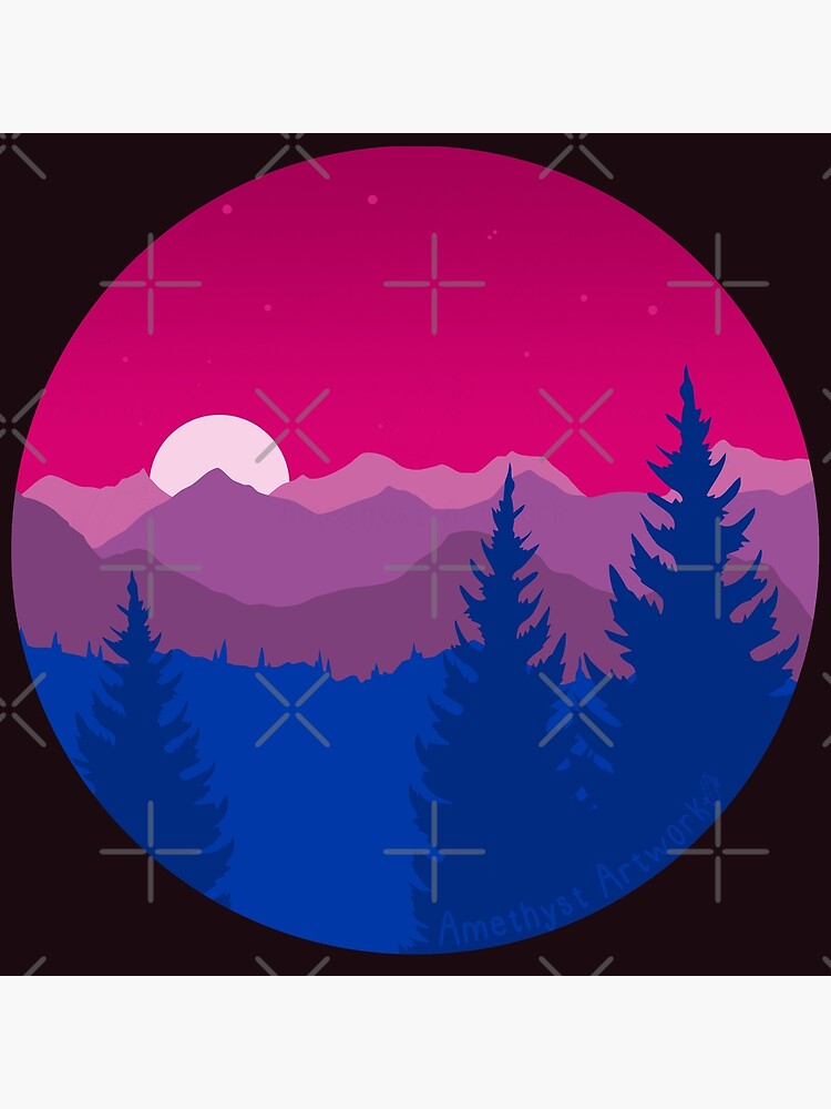 "Subtle Bisexual Pride Flag Mountainscape " Postcard for Sale by ...