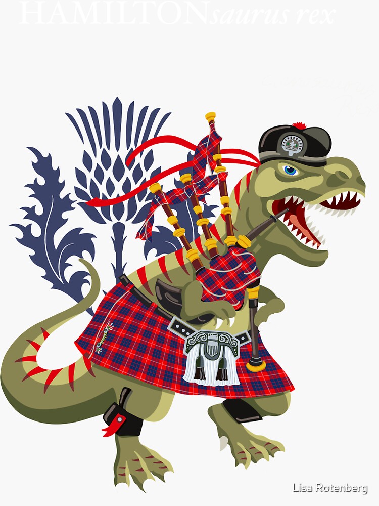 "Clanosaurus Rex HAMILTONsaurus rex Hamilton Red Plaid Family Tartan ...