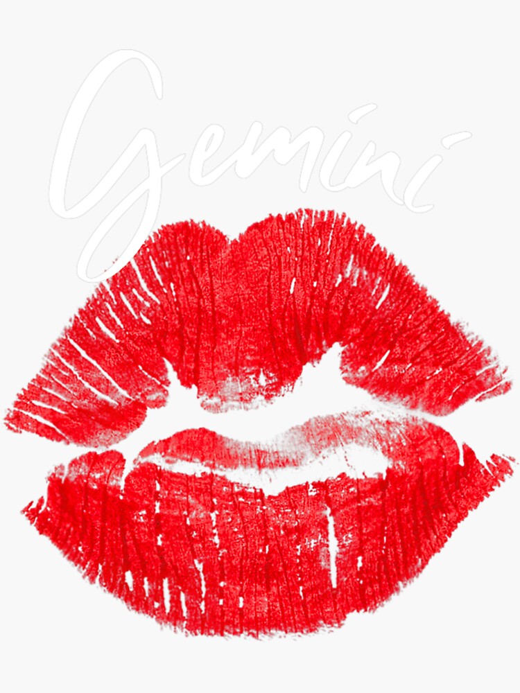 Juicy Red Lips Gemini Zodiac Sign Sticker For Sale By Gichelmaude Redbubble