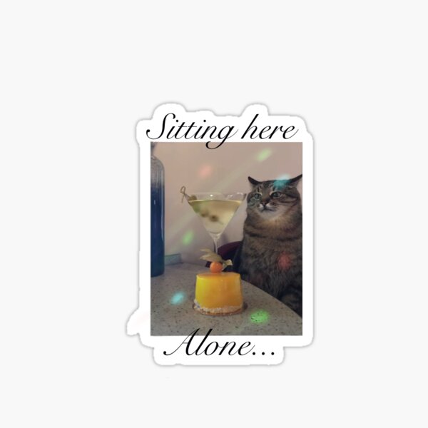 "Sitting Here Alone " Sticker for Sale by lilbear10 | Redbubble