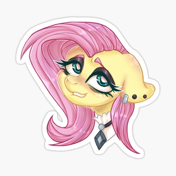 "Fluttershy sticker" Sticker for Sale by HellishTarn | Redbubble