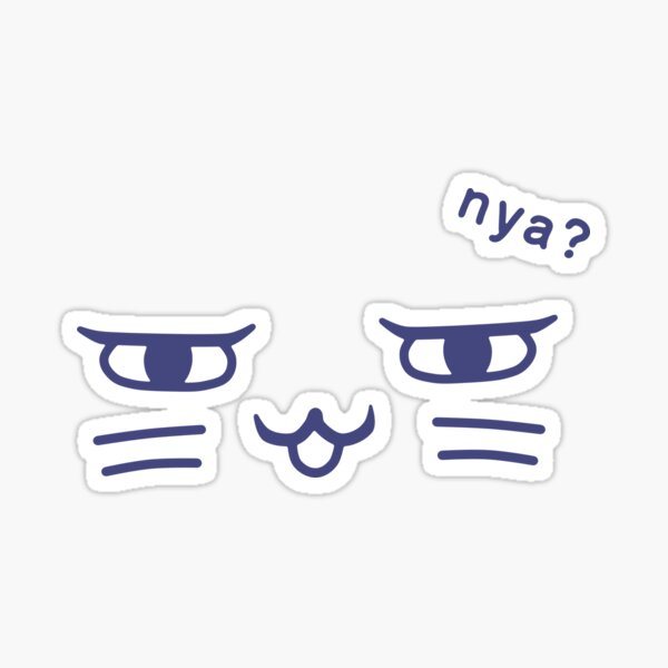 "Anime Chibi Cat Face Nya Blue" Sticker for Sale by yuuka18 | Redbubble