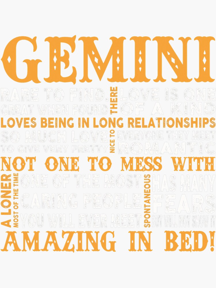 "Romantic Gemini Humor Gemini Zodiac Sign Horoscope" Sticker for Sale ...