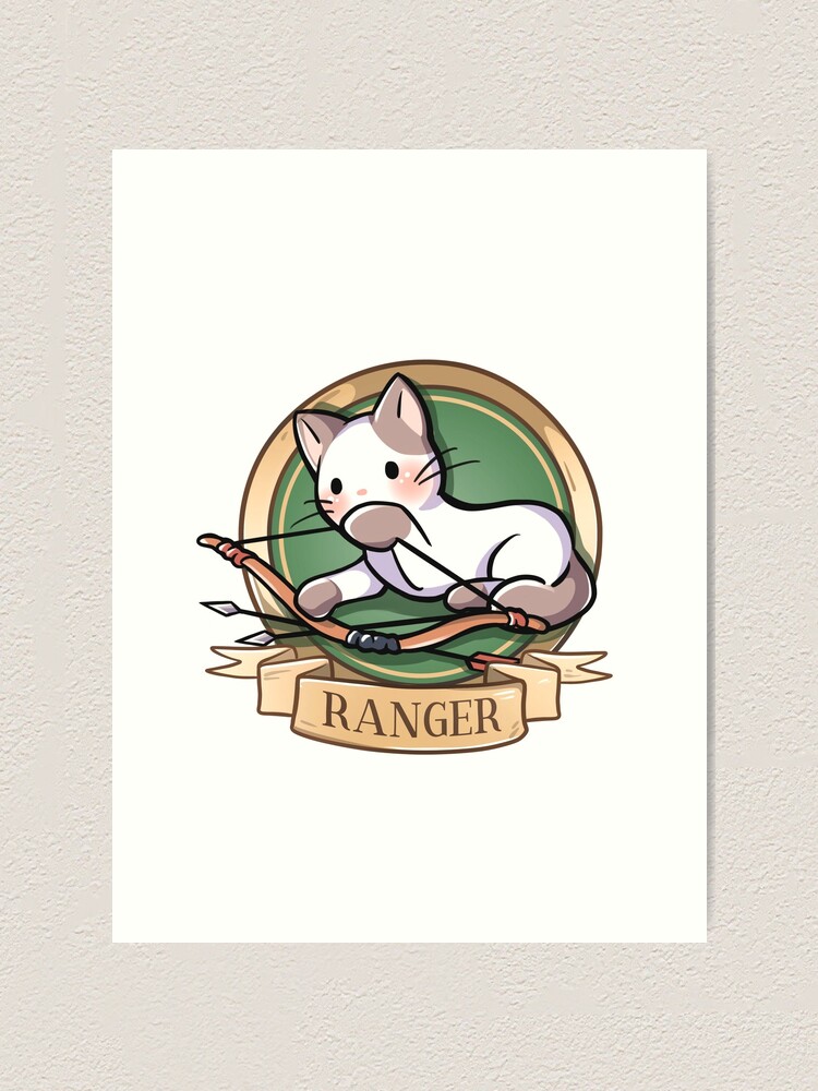 "RPG CAT - dnd, ranger Sticker" Art Print for Sale by LSaci | Redbubble