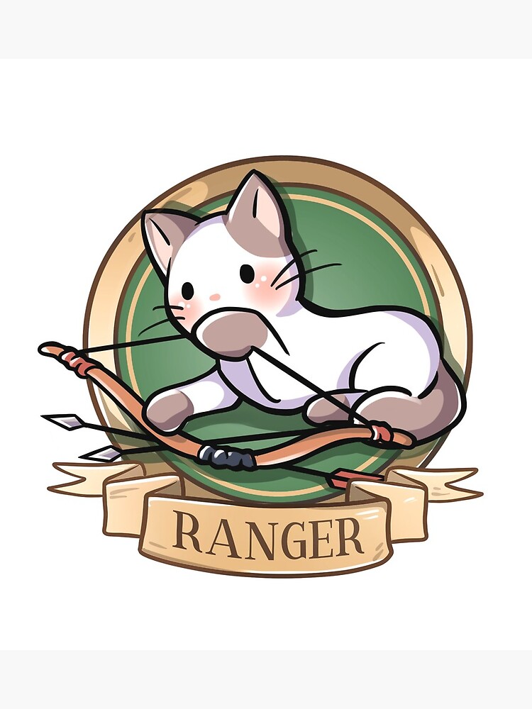 "RPG CAT - dnd, ranger Sticker" Art Print for Sale by LSaci | Redbubble