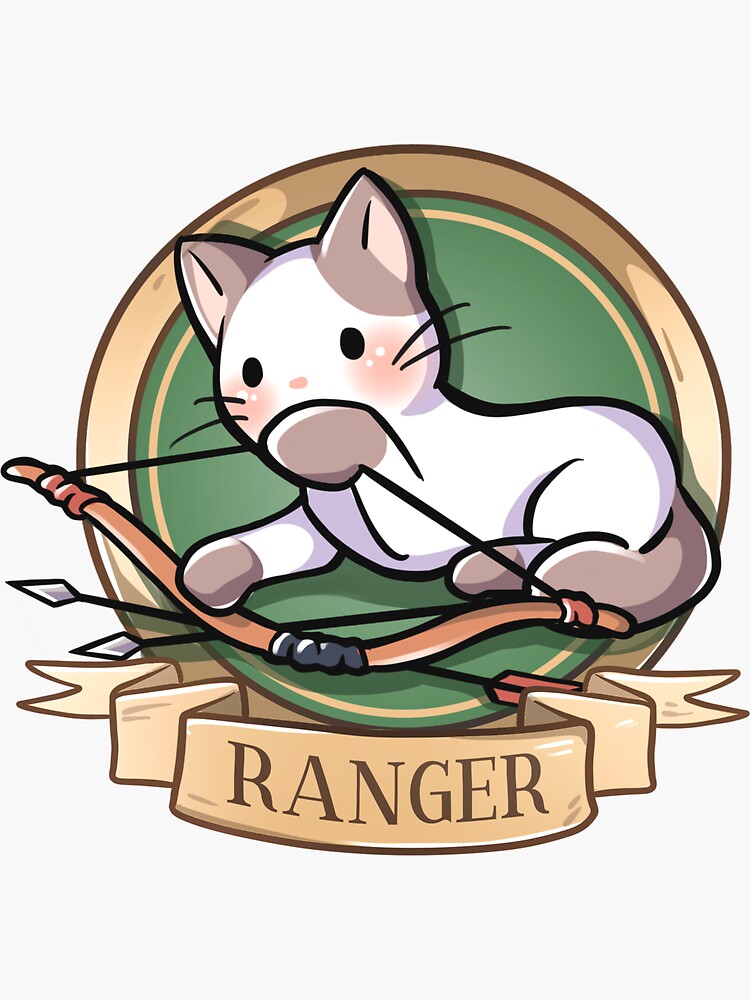 "RPG CAT - dnd, ranger Sticker" Sticker for Sale by LSaci | Redbubble