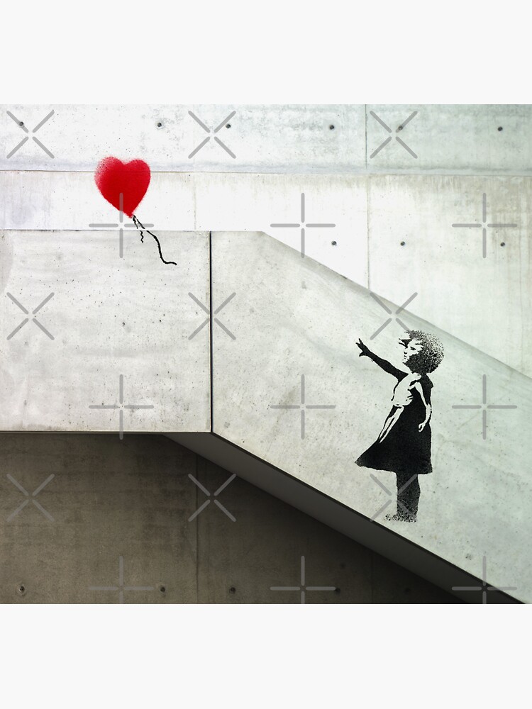 "Balloon Girl Mural - Out Of Reach | Banksy" Sticker for Sale by WE-ARE ...