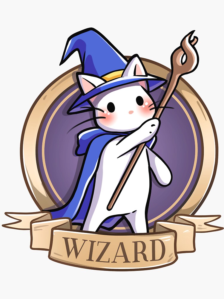 "RPG CAT - dnd, wizard" Sticker for Sale by LSaci | Redbubble