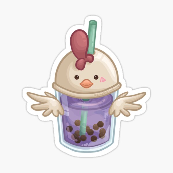 "Boba Tea Chinese Zodiac Signat Rooster Character" Sticker for Sale by ...
