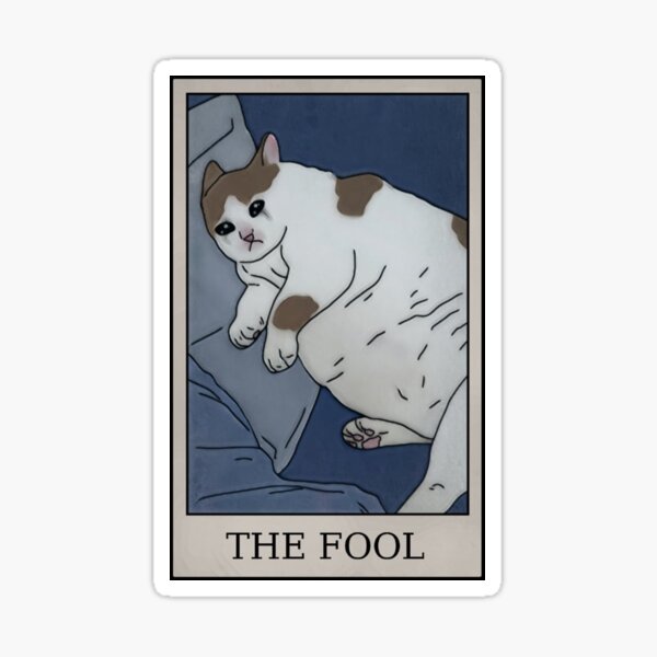 "The Fool Cat " Sticker for Sale by Ohfrekb | Redbubble