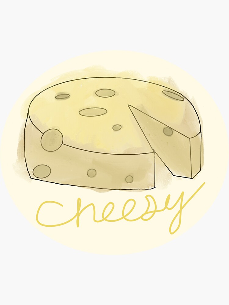 "Cheesy" Sticker for Sale by Thecraftycashew | Redbubble