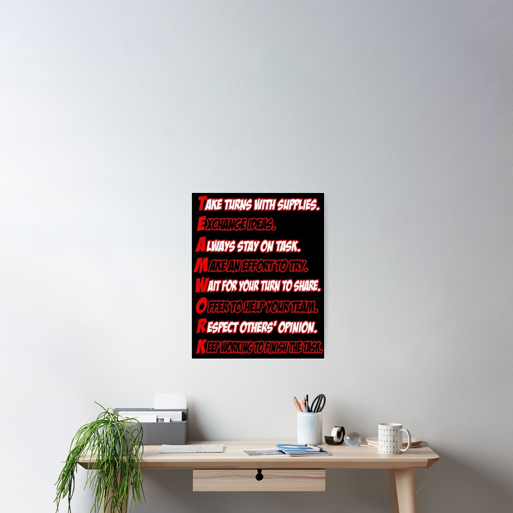 "Teamwork Acrostic Poem" Poster for Sale by Fashimation20 | Redbubble