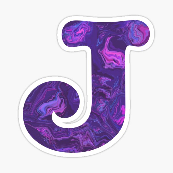 "Letter J Alphabet Purple Marble Abstract Monogram" Sticker for Sale by ...