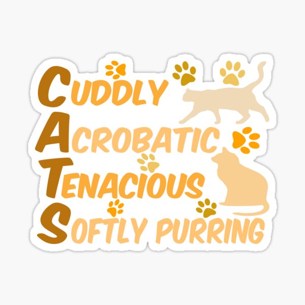 "Cat Acrostic Poem" Sticker for Sale by Fashimation20 | Redbubble