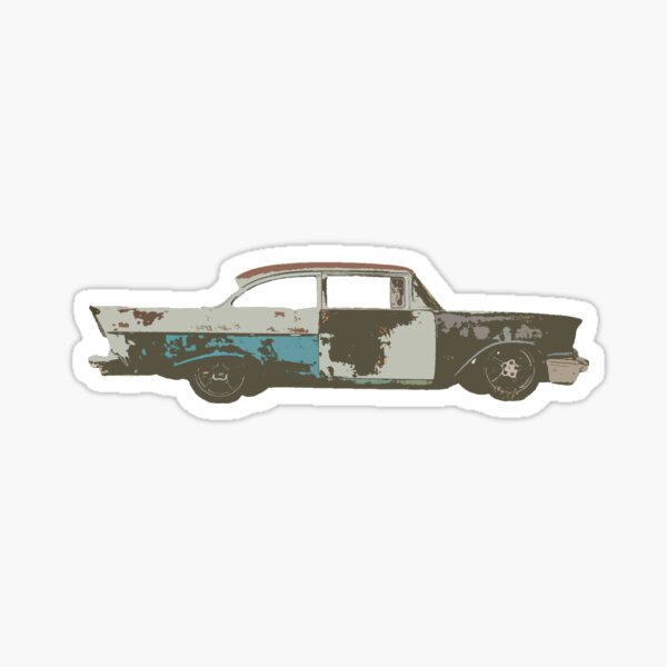 "57 Chevy - A Work In Progress" Sticker for Sale by Invafab | Redbubble